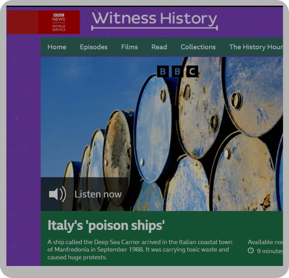 Witness History – Italy’s Poison Ships – Jill Achineku